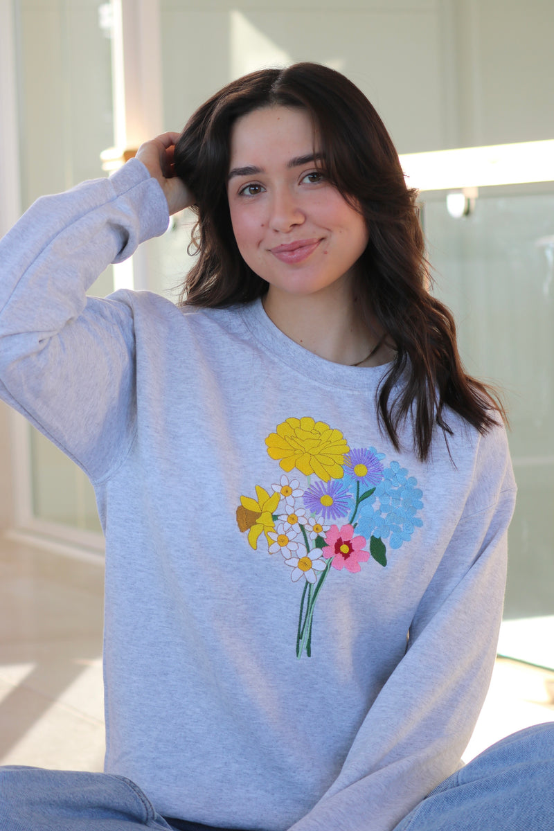 Big hydrangea bunch Sweater – Emma Warren ltd