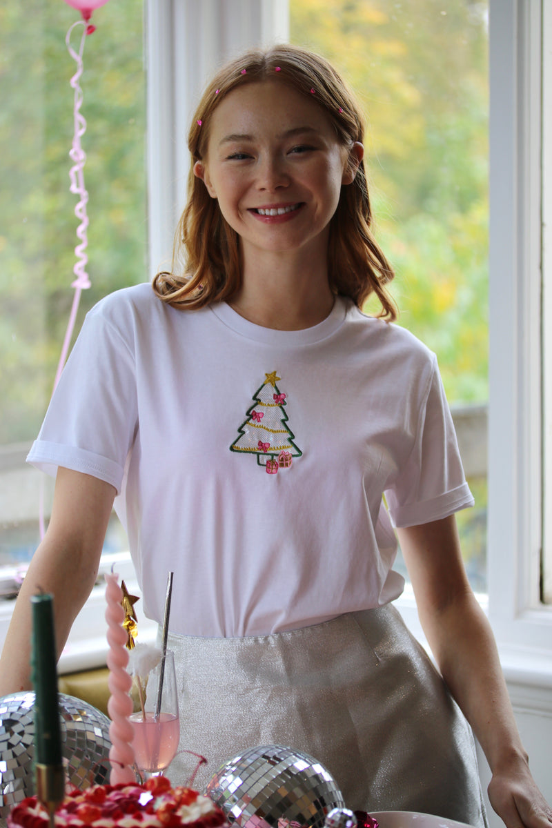 Mini holographic embroidered T-Shirt – Emma Warren ltd